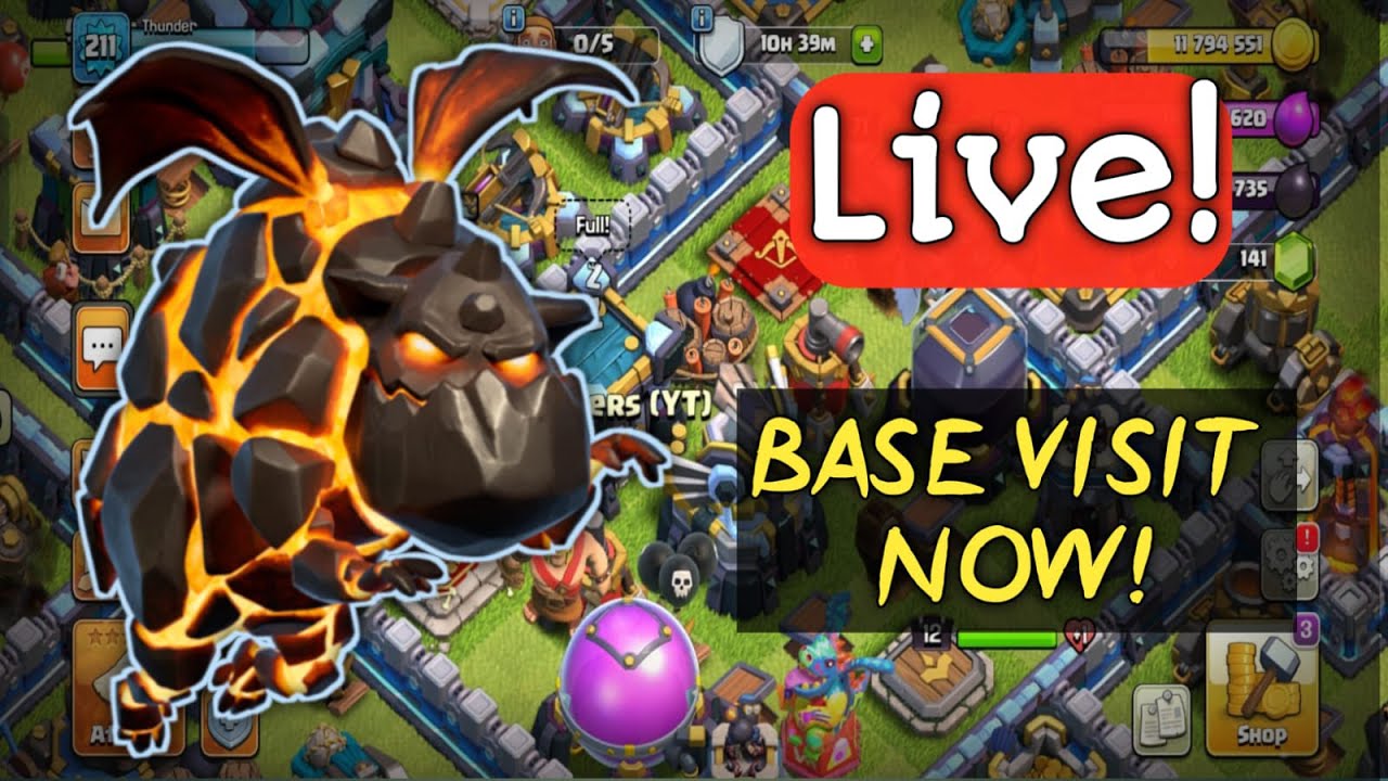🔴 Live Coc Base Visit | Clash Of Clans - YouTube