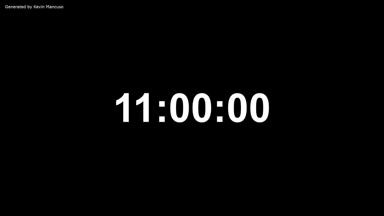 Countdown Timer - 11 Hour no Alarm - YouTube