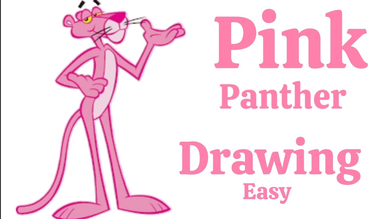 How to draw pink panther easy||Pink panther drawing||pink panther easy ...