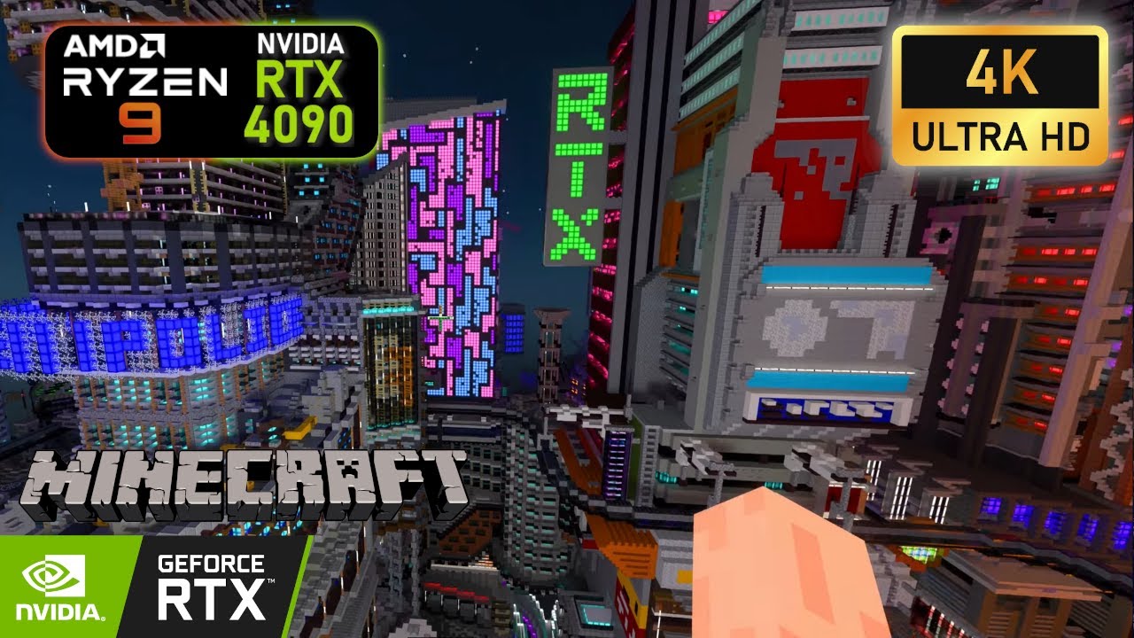 Minecraft - Windows Edition | RTX Neon City | 4K | High settings ...