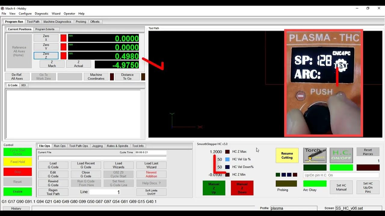 CNC4pc Plasma Torch Height Control (THC) Mach4Testing with Ethernet ...