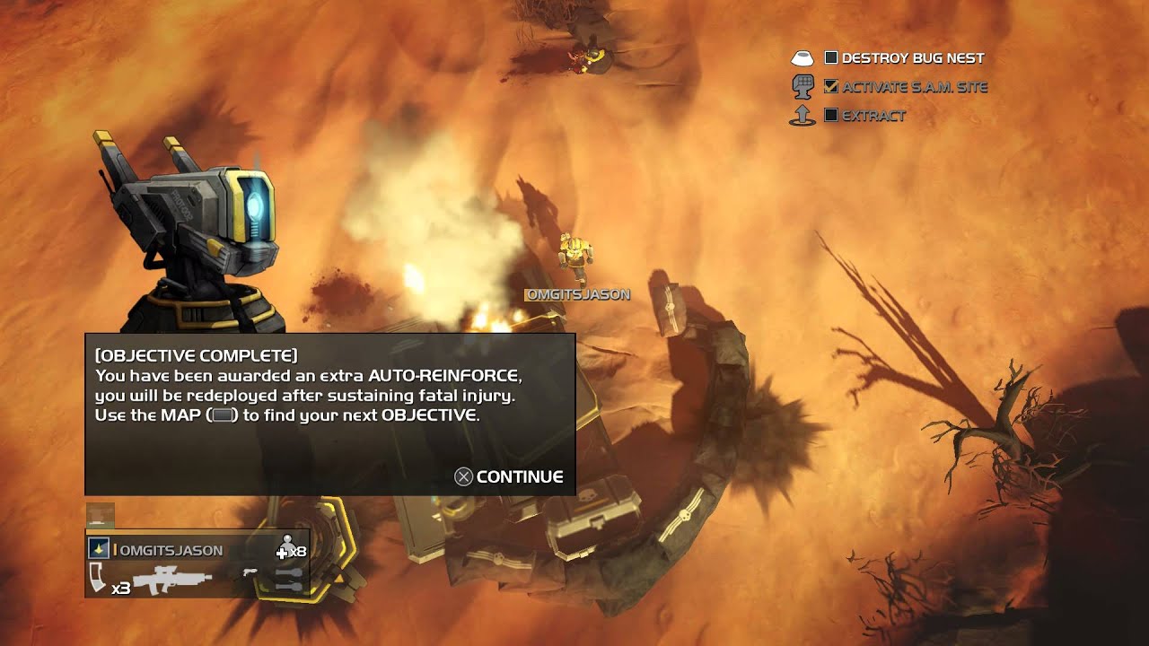 Helldivers - Locate & Complete 2 Objectives: Activate SAM Site, Collect ...
