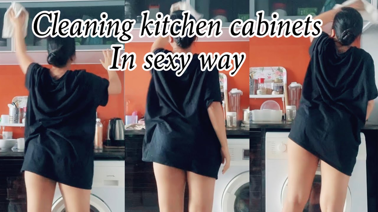 How To Cleaning Kitchen Cabinets In Sexy Way Youtube