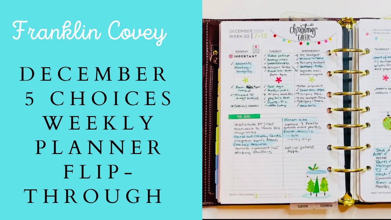 Franklin Covey Planner 5 Choices December Weekly Layout Flip Through Franklin Covey Planner 5 Choices December Weekly Layout Flip Through
