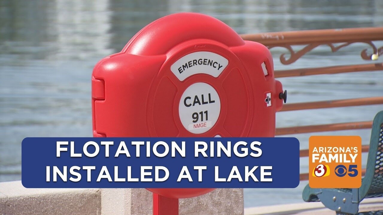 Flotation rings installed at Tempe Town Lake - YouTube