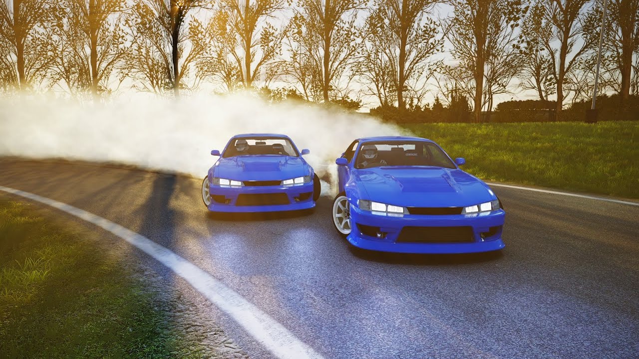 "In The Clouds" - S14s Denting Doors at Narrow Go-Kart Track | Assetto ...