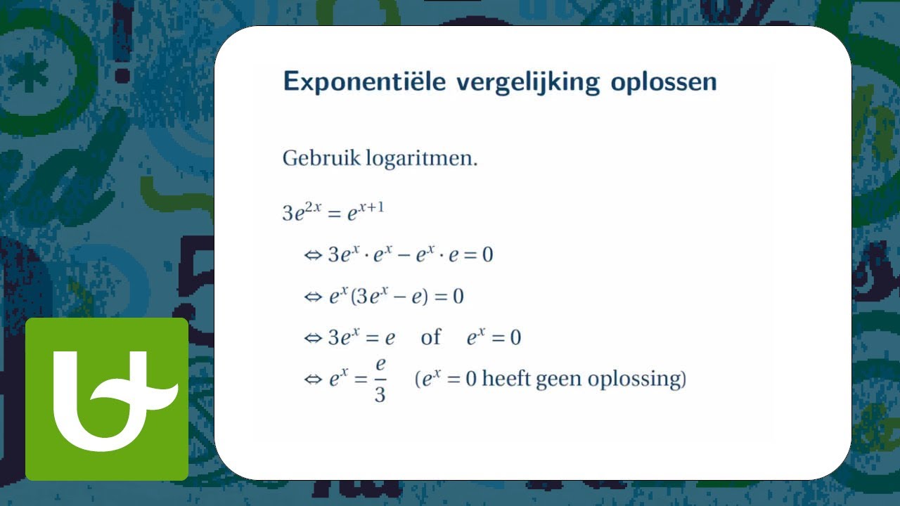 Exponentiële vergelijkingen - YouTube