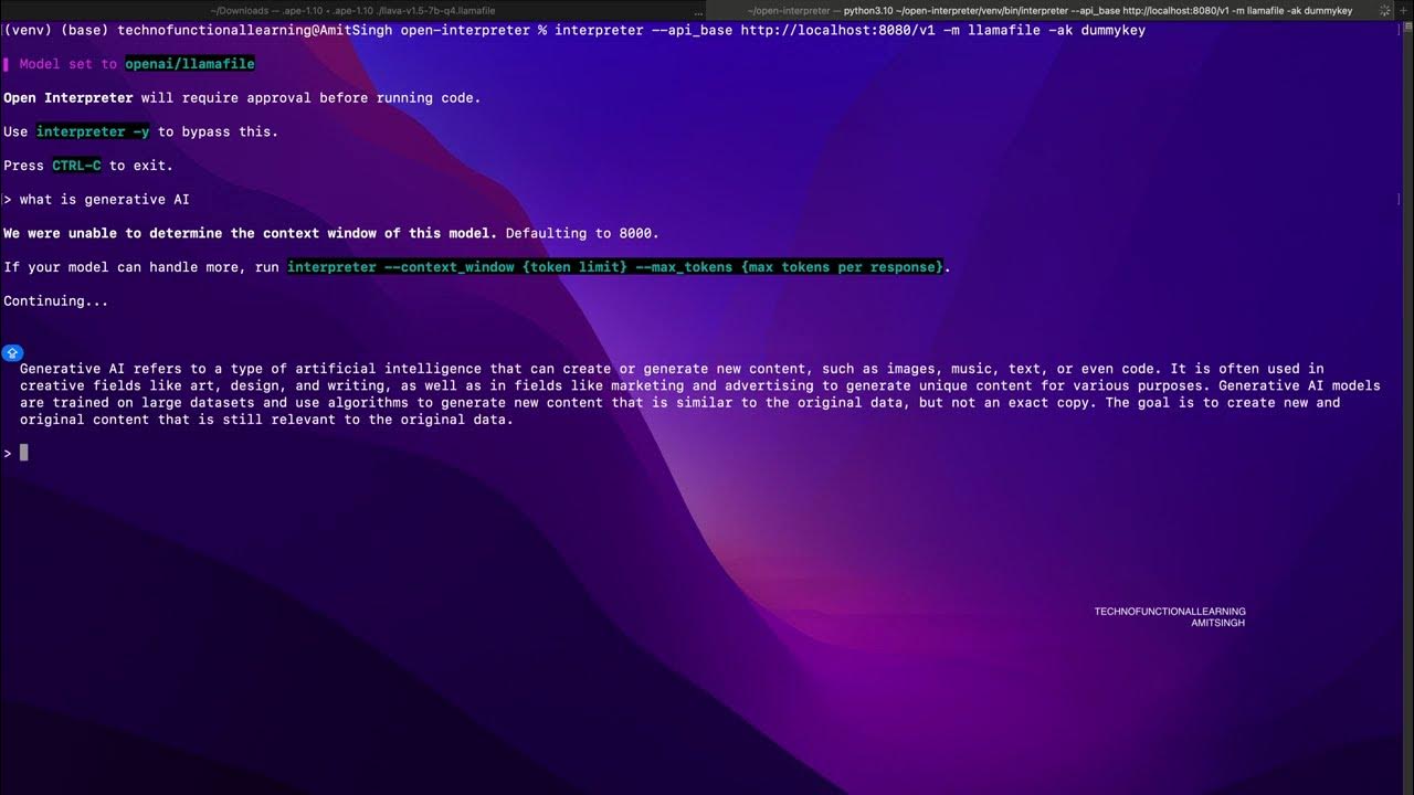 llamafile+Open-Interpreter-Natural Language Interface-Computers:Connect llamafile & Open ...