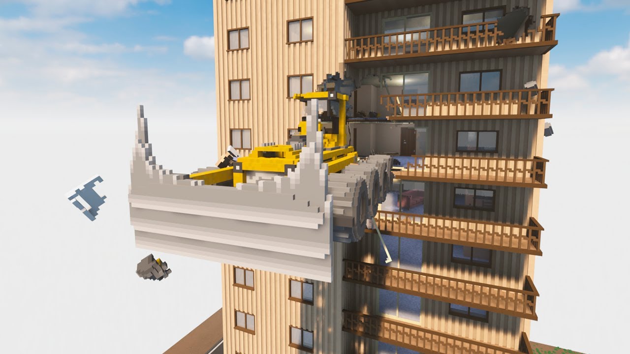 KillDozer Crashes into Building (Plane Mod) | Teardown Gameplay - YouTube