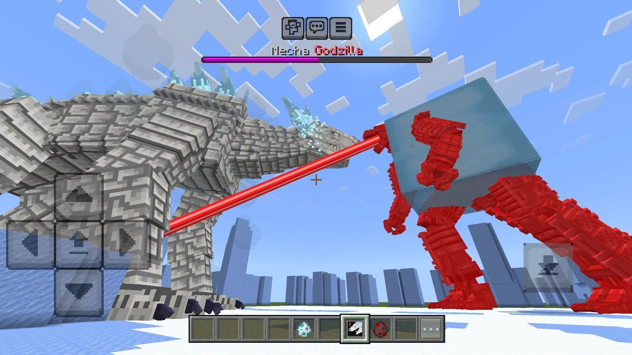 Shimo VS Mecha-Godzilla MOD in Minecraft PE - YouTube