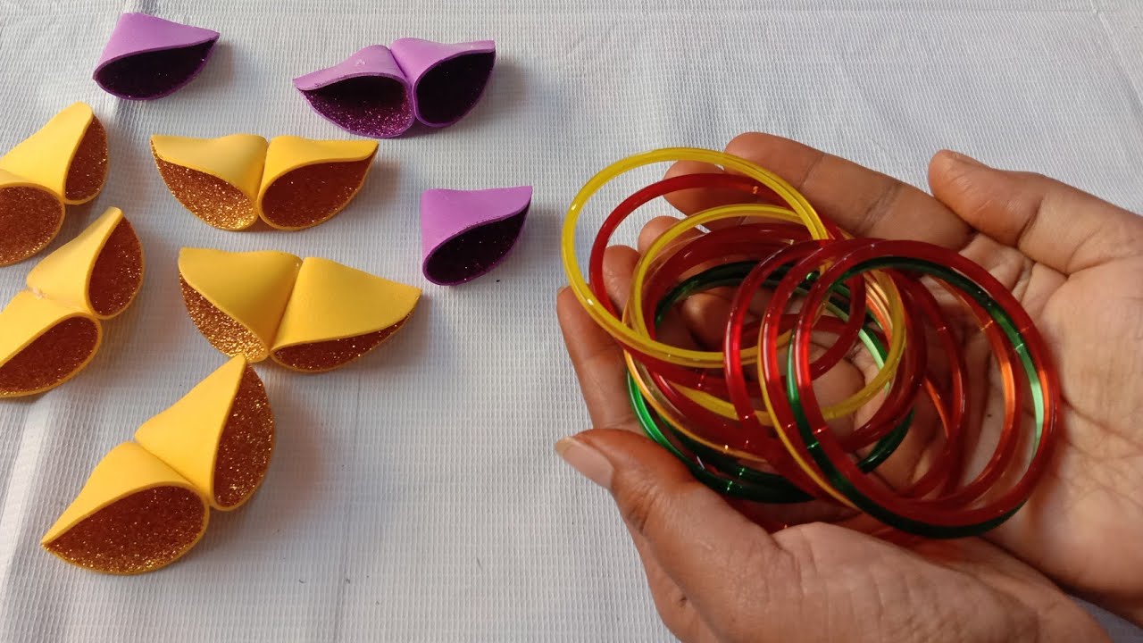 DIY/Home decoration idea using old bangles and foam sheet/Cardboard ...