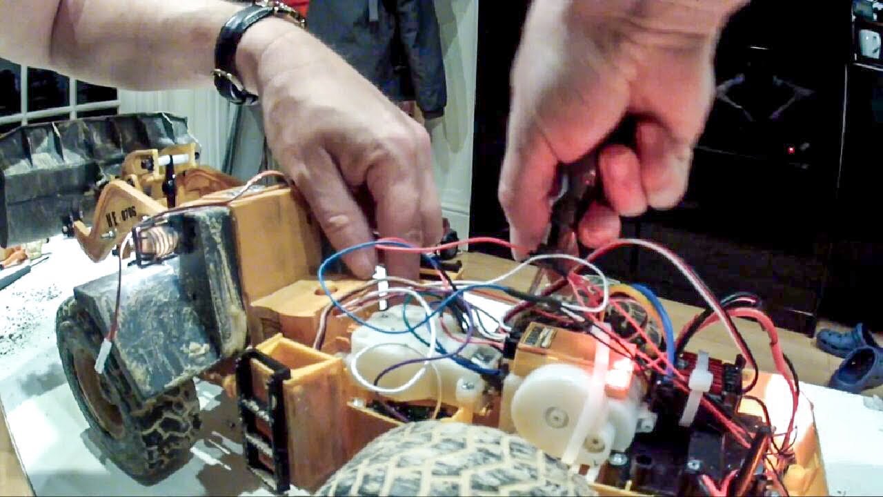 Hobby engine HE 0706 wheeled loader: RC Conversion explained - YouTube