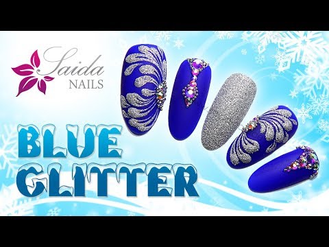 BLAUE GLITZERNÄGEL matt | Winter-/X-Mas-Nailart (Saida Nails) - YouTube