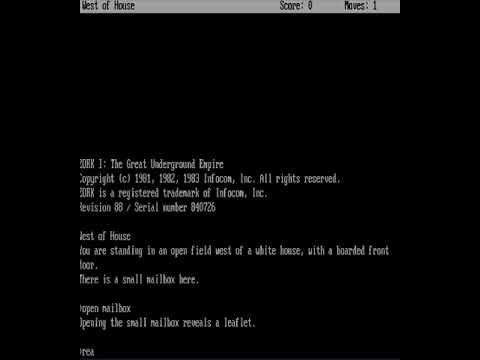 Zork opening gameplay. - YouTube