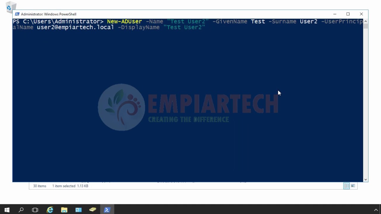 Create And Manage User Account Using Powershell In Hindi Youtube