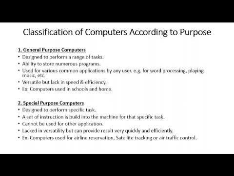Classification of computers according to purpose - YouTube