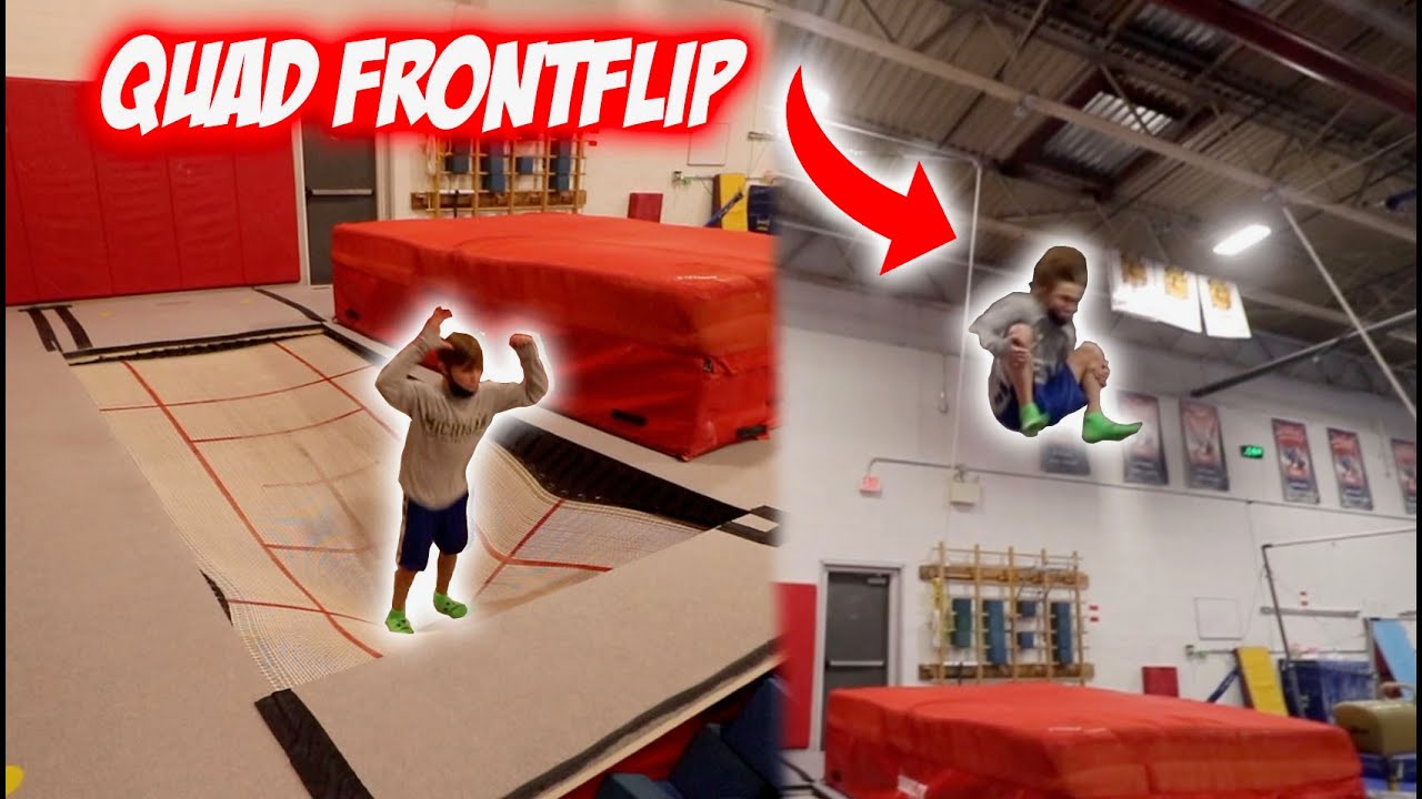 HIS FIRST EVER QUAD FRONTFLIP! - YouTube