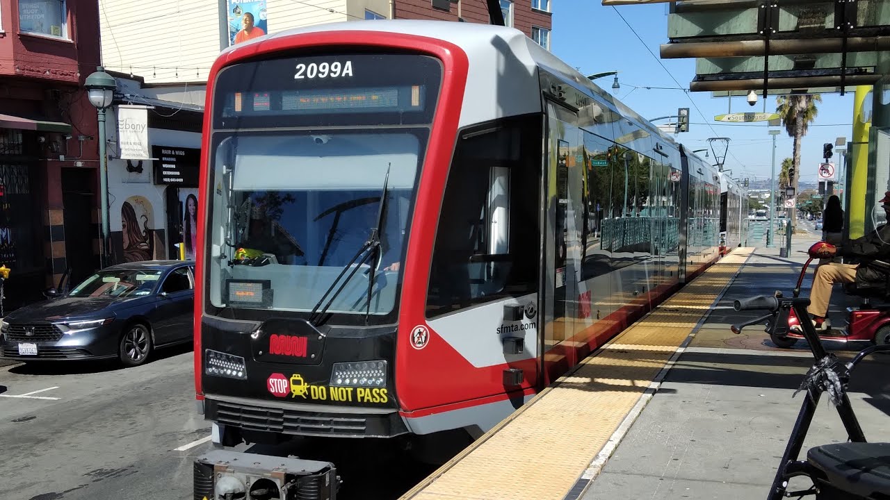 SF Muni 2019 Siemens S200 LRV4 #2058 on Route T Third Street - YouTube