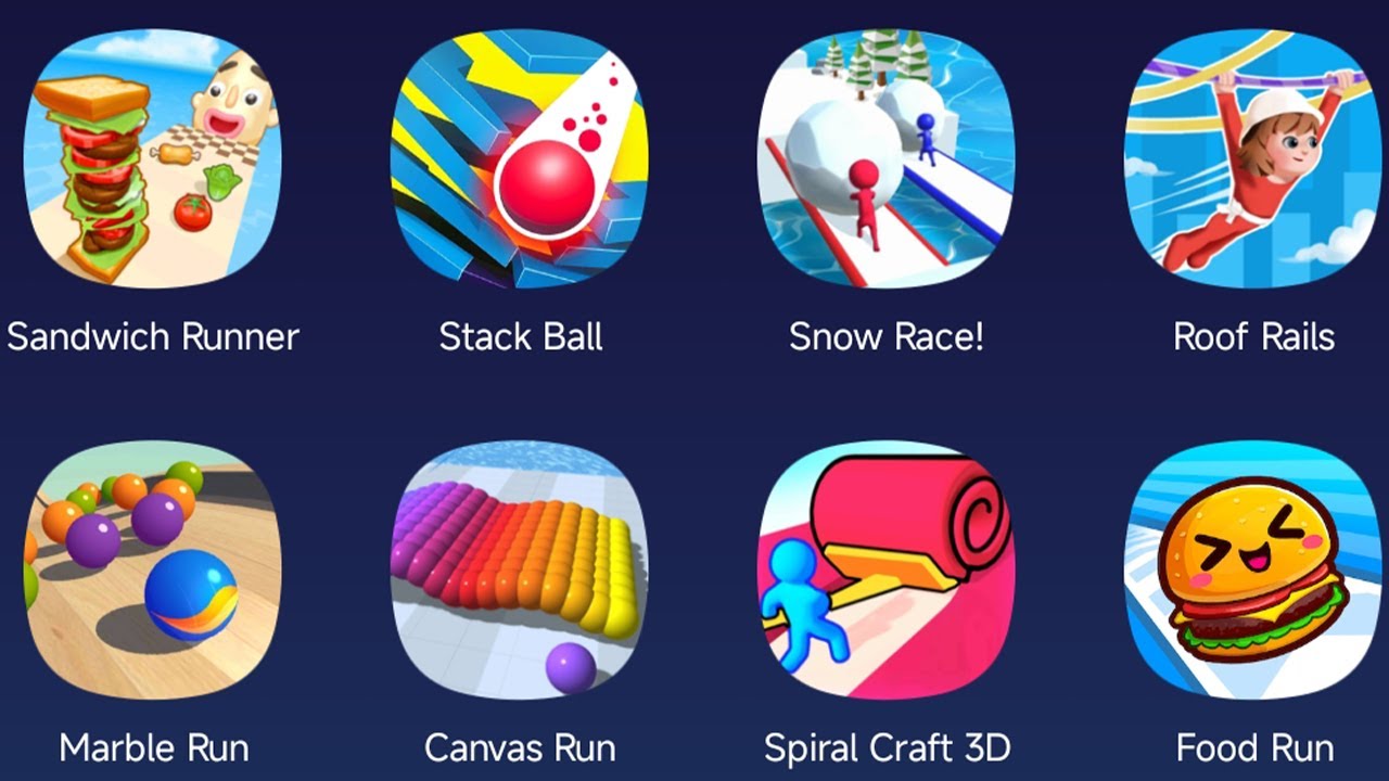 Marble Run,Sandwich Runner,Stack Ball,Snow Race,Roof Rails,Canvas Run ...