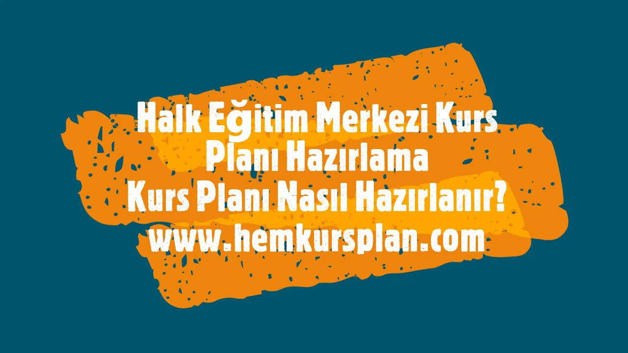 Kurs Planı Hazırlama (Kurs Planı Nasıl Hazırlanır?) - YouTube