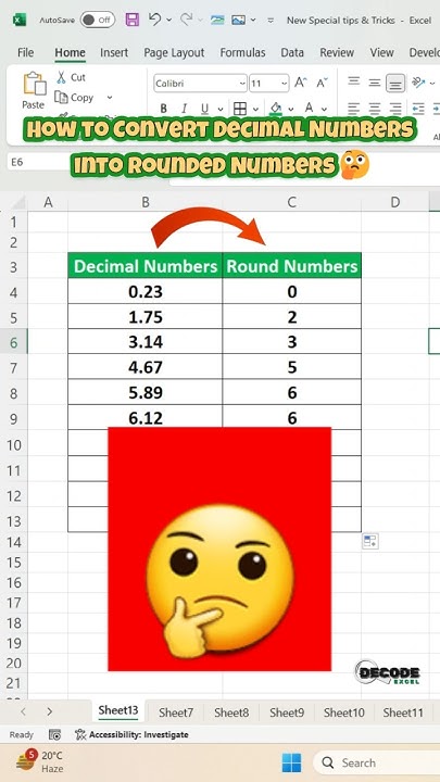 Amazing Excel Trick to convert decimal into Round Number😱| #excel #exceltips #shorts #trending ...