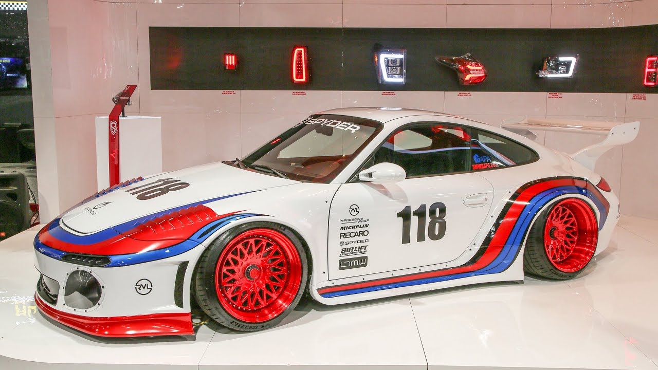 SPYDER Designed Slant Nose 991 Porsche 997 at SEMA - YouTube