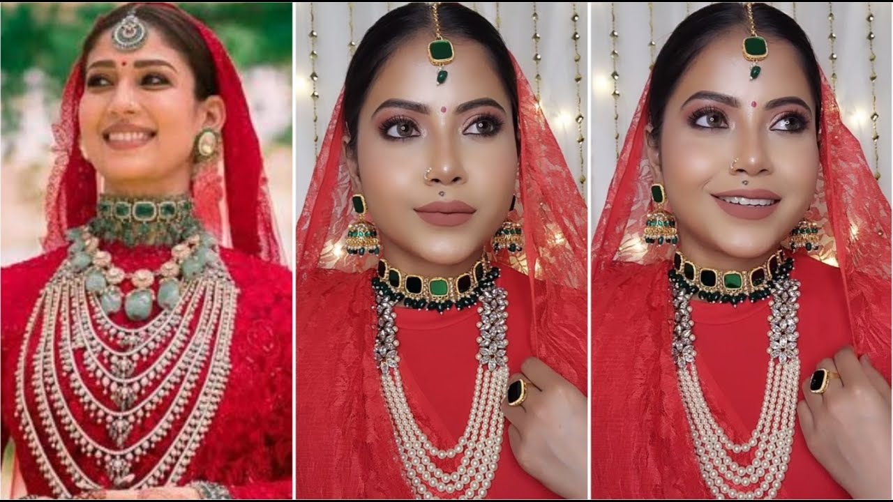 Tried To Recreate Nayanthara's Bridal Makeup Transformation!😱 Pass or ...