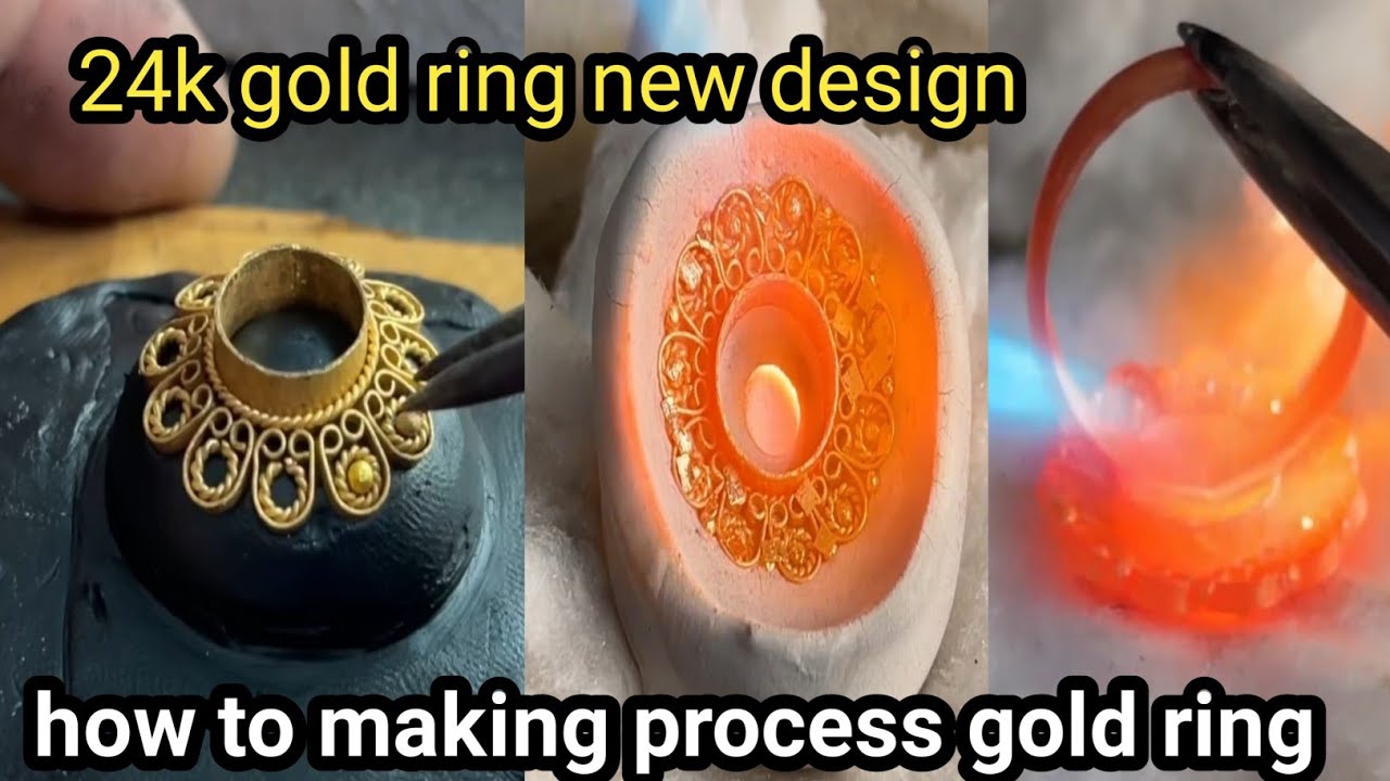 New design gold ring 24.k |handmade gold ring |how to making process ...