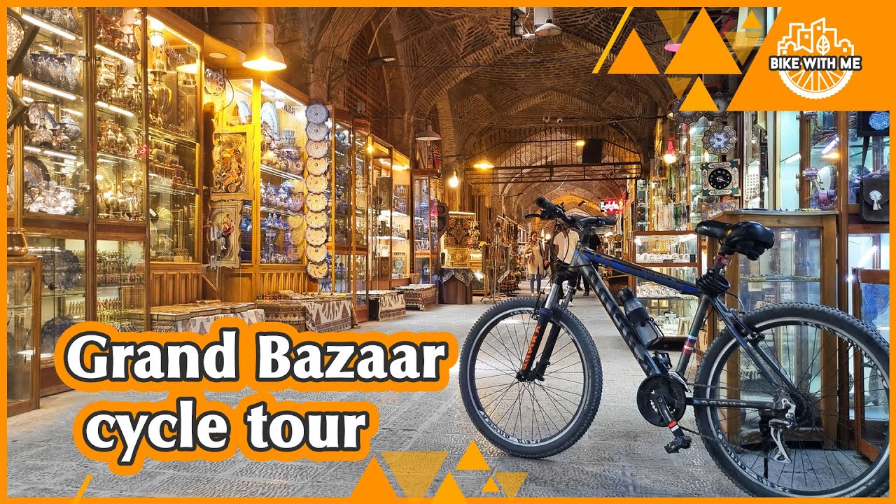 Cycling in Grand Bazaar of Isfahan | Bike with me to see different ...