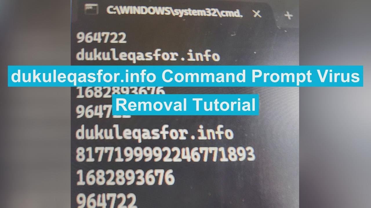 dukuleqasfor.info Pop-up [CMD.exe Virus] REMOVAL GUIDE - YouTube