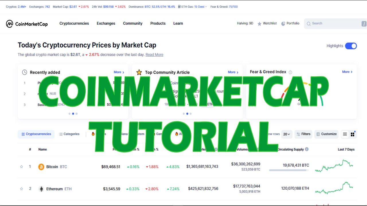 CoinMarketCap Tutorial for Beginners(Coinmarketcap.com) - YouTube