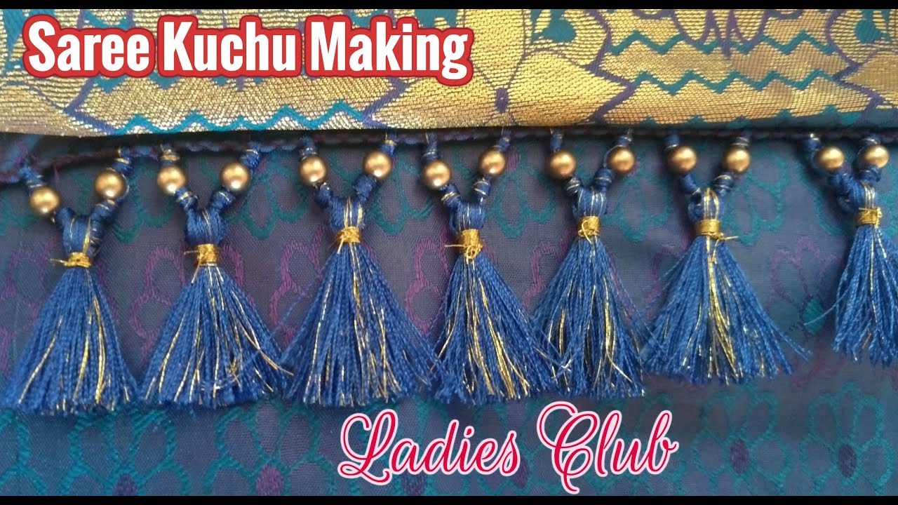 Saree Tassels I Saree Kuchu making with Beads Simple Design I Gonde ...