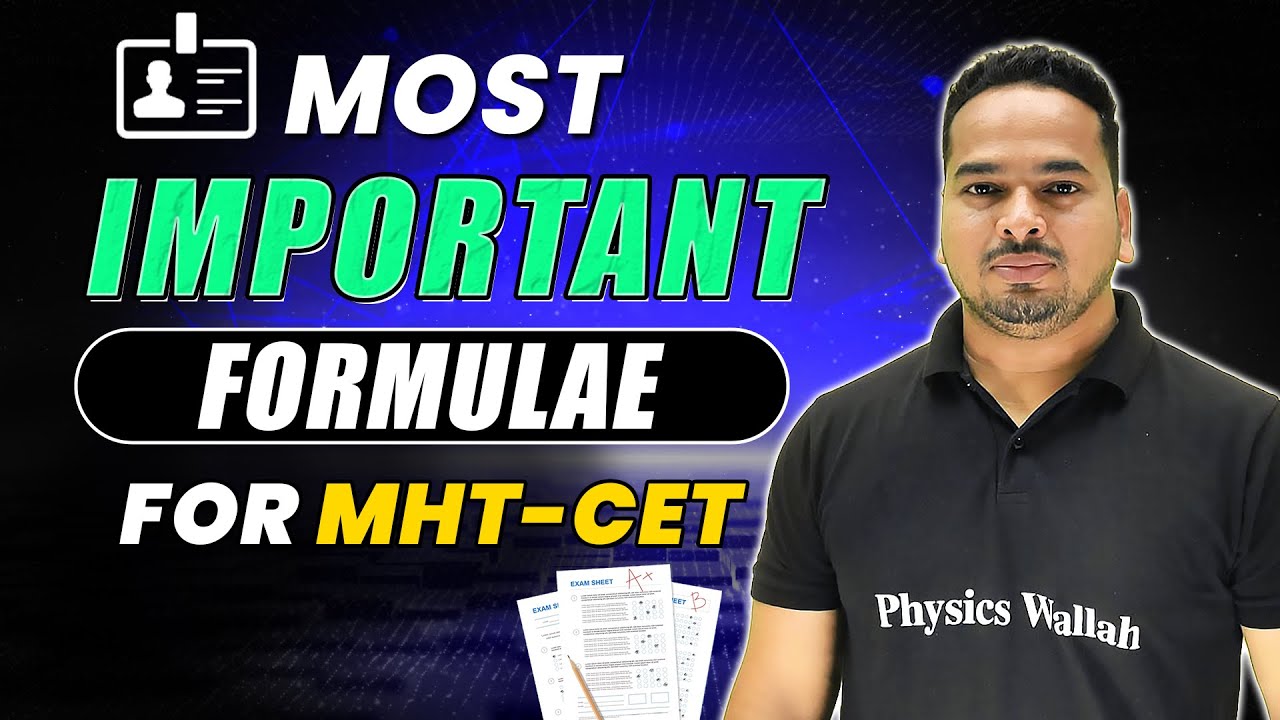 Most Important Formulae For MHT-CET | MHT-CET 2023 - YouTube