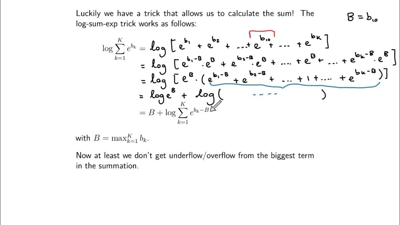 The log-sum-exp trick (NLP817 5.12) - YouTube