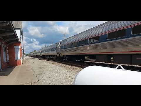 Amtrak 141 heads east to liberty street - YouTube