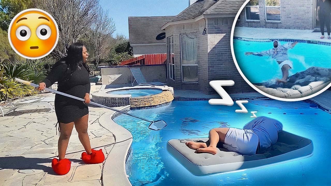 WAKING UP IN THE POOL PRANK (HILARIOUS) - YouTube