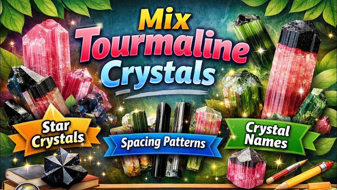 Mix 💎 Tourmaline Crystals | Learn Star & Spacing Crystal Names ...