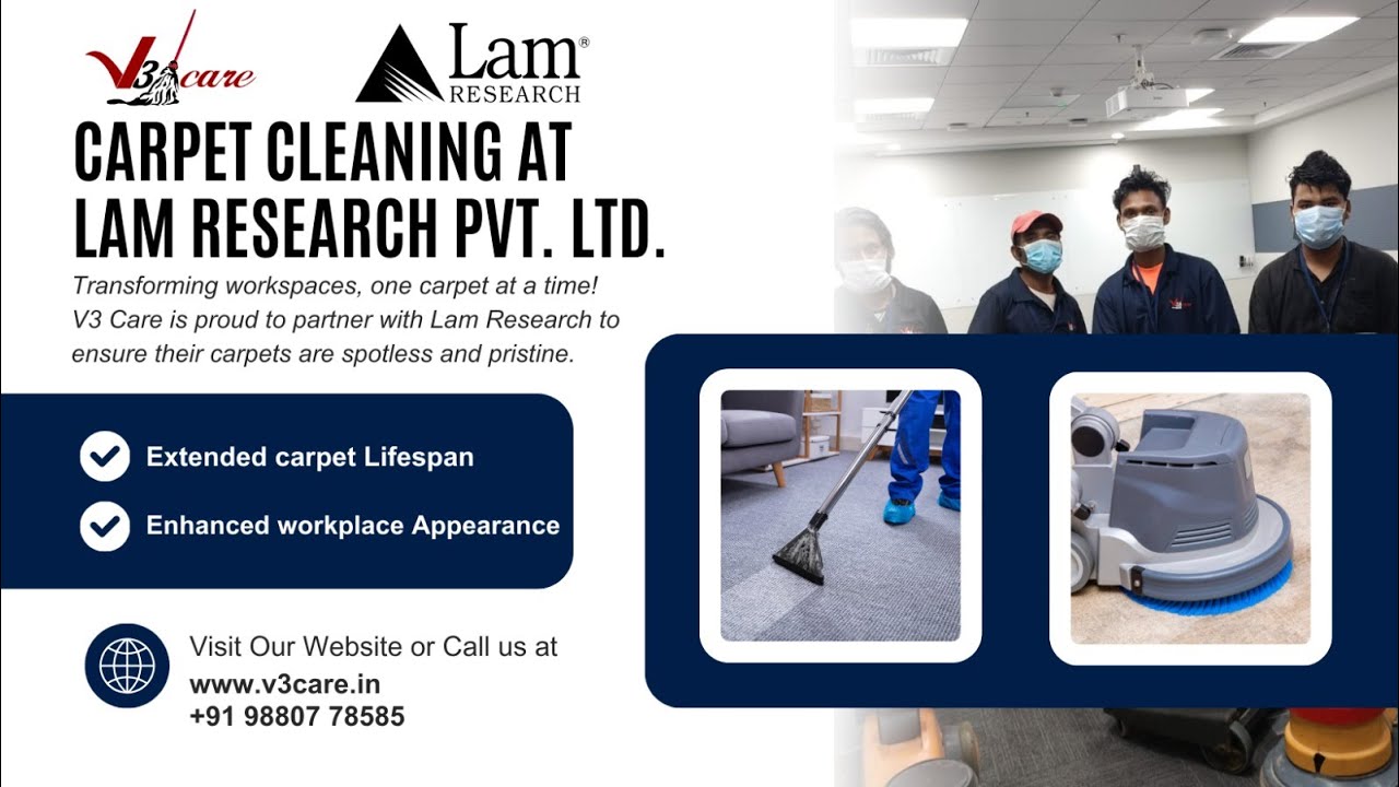 Carpet cleaning at Lam Research India Pvt. Ltd by v3 care#cleaning # ...