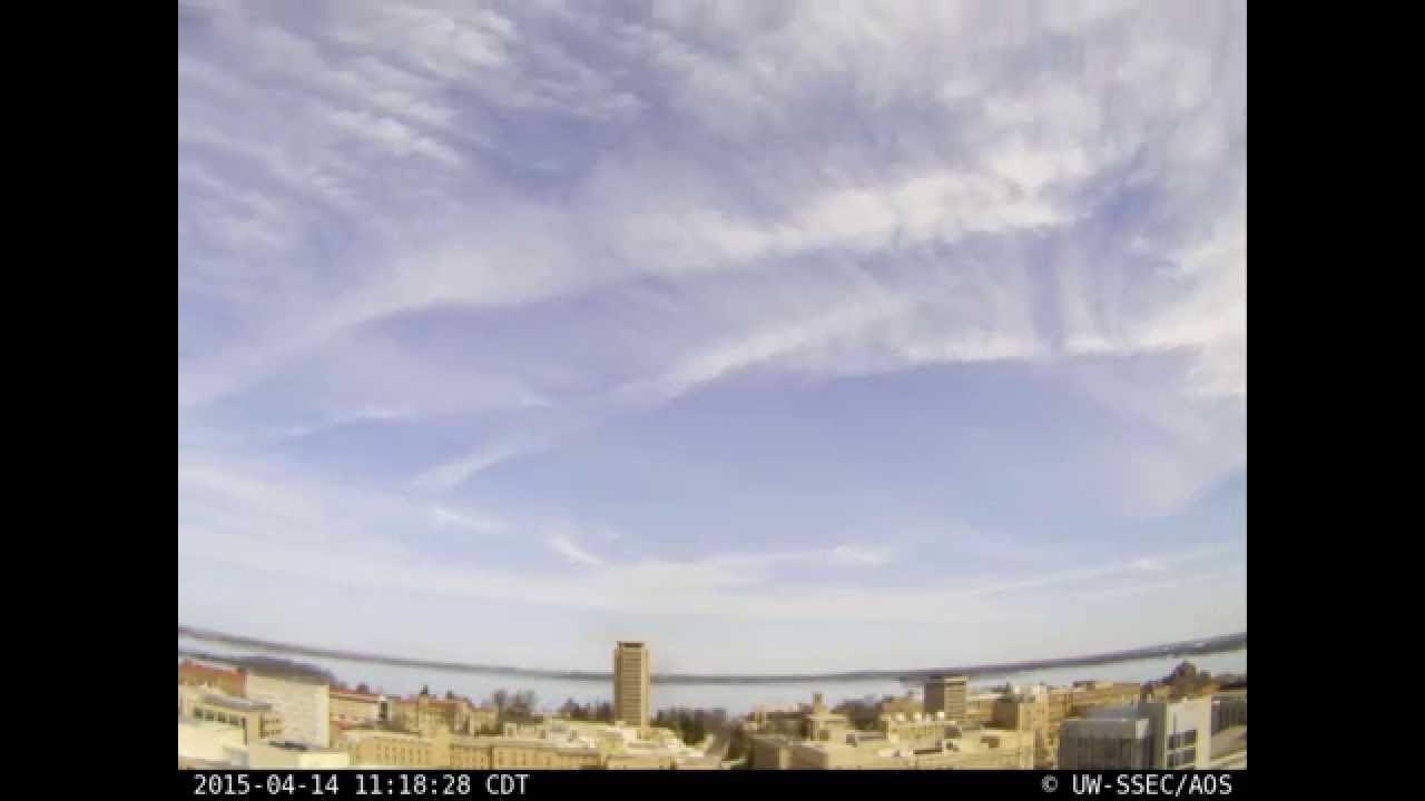 2015 April 14 Waves, Contrails, Cirrus, Smoke plumes (north view) - YouTube