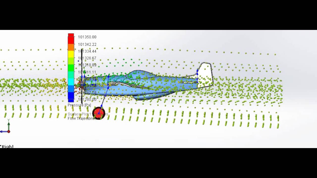 P-51 Mustang Fighter Jet SolidWorks Flow Simulation - YouTube