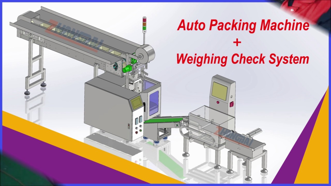 Chain bucket conveyor packing machine with weighing check system - YouTube