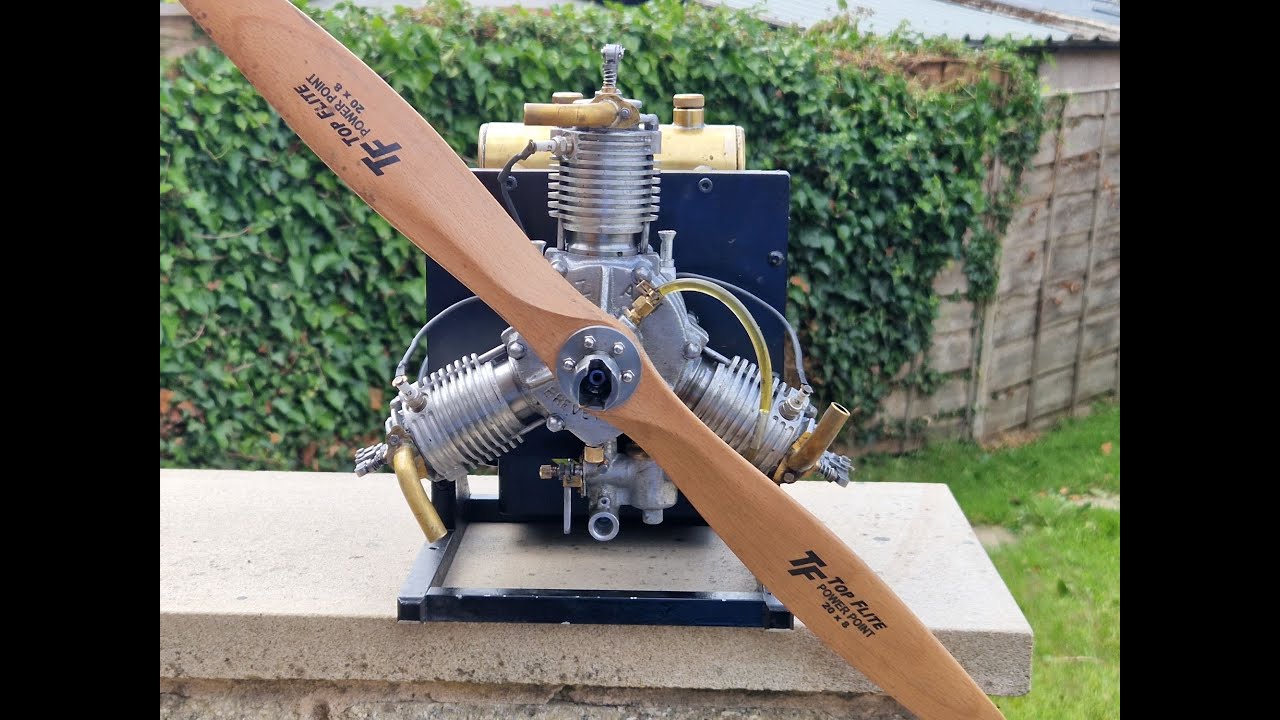 Anzani ¼ scale Y type model engine - YouTube