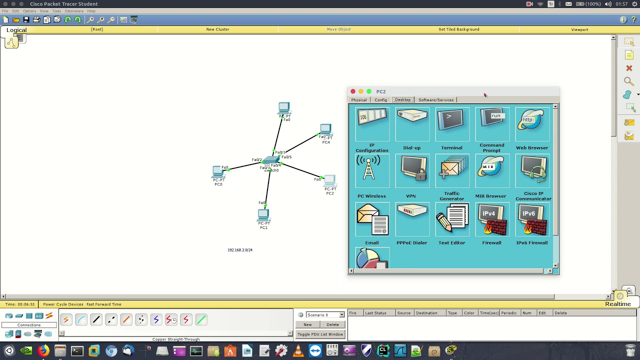 Cisco packet tracer star(Yıldız) topoloji - YouTube