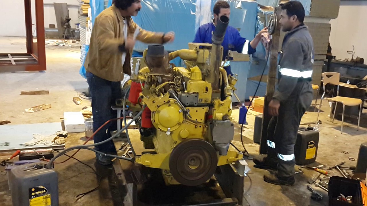 first start after engine overhaul 3306 cat for d7g2 tractor - YouTube