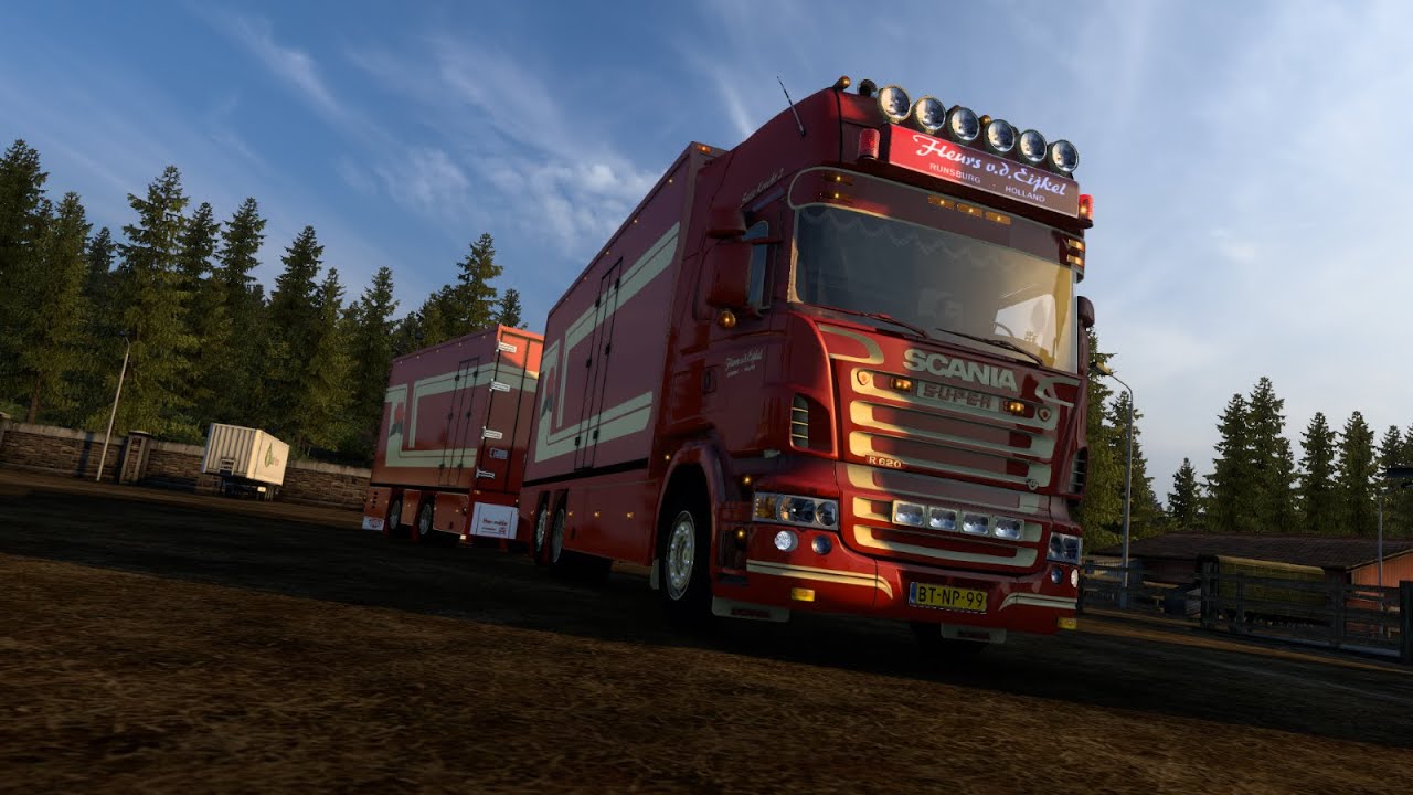 [ETS2 1.49.x] SCANIA R620 FLEURS + TANDEM TRAILER SMALL FIX ETS2 - YouTube