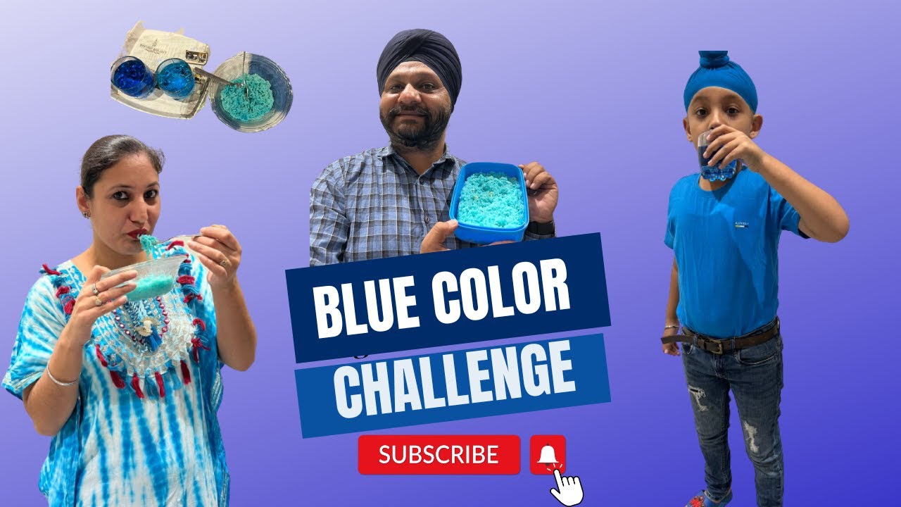 Living 24 hours with only blue Colour Things | This Challange is Hard ...