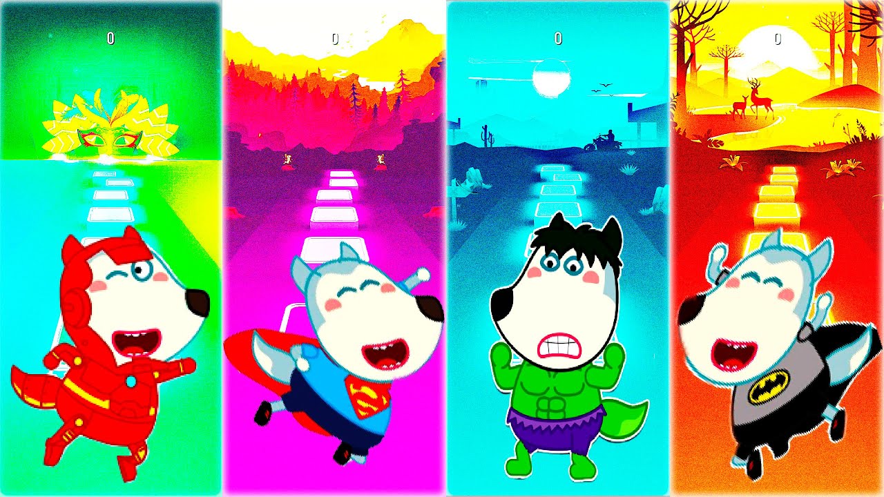 Wolfoo Super Heros ! Tiles Hop; EDM Rush! - YouTube