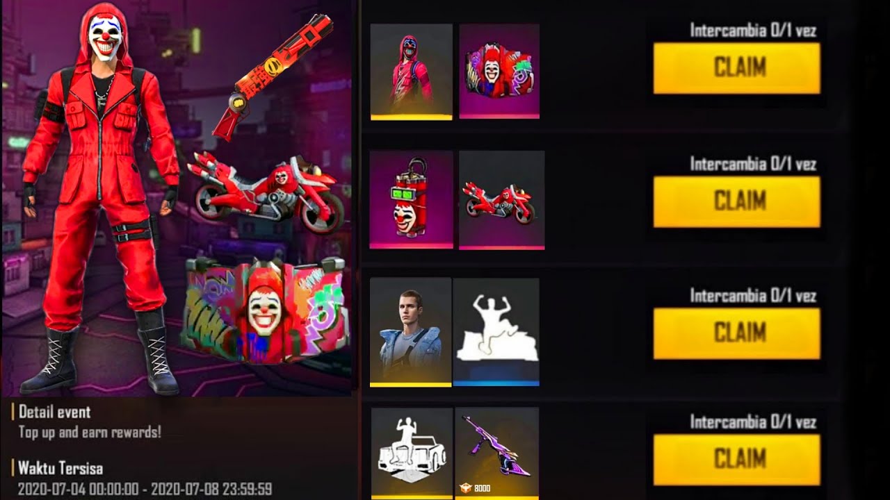 Free Fire Claim All Rewards || Top Red Criminal Event || 5th ...