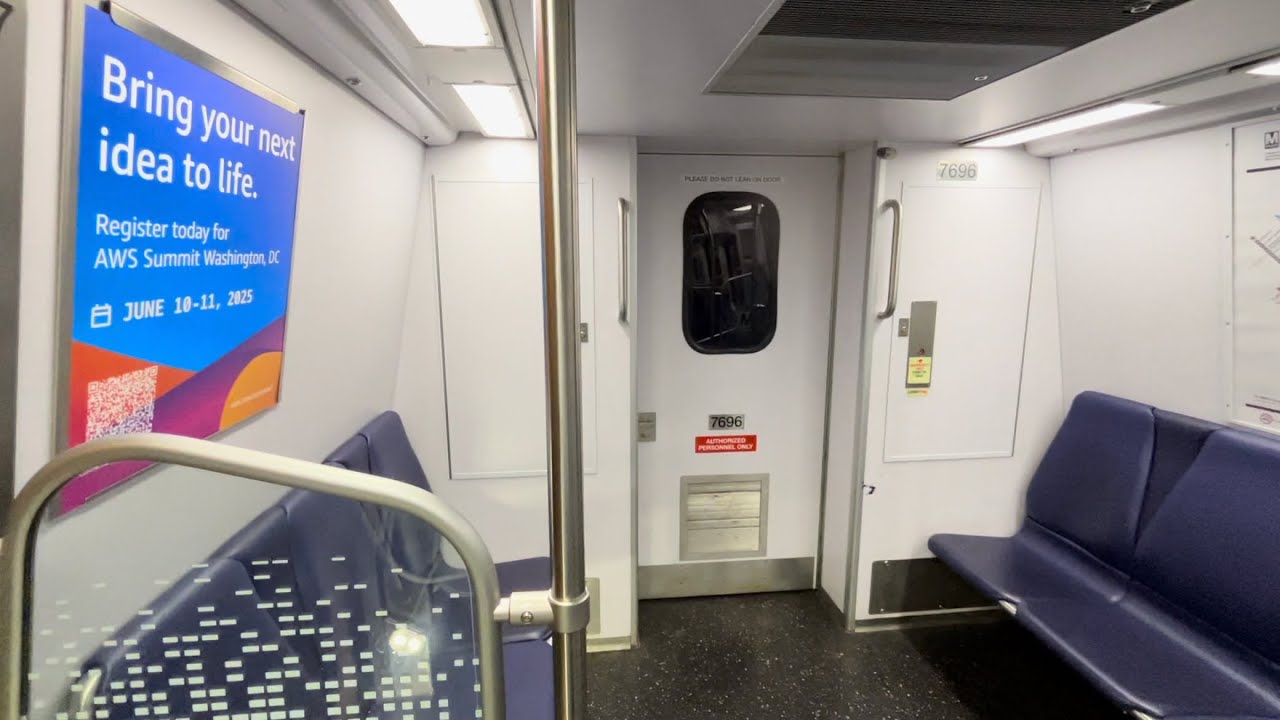 WMATA: Kawasaki 7K Series Train #7696 Blue Line From Pentagon To Foggy ...