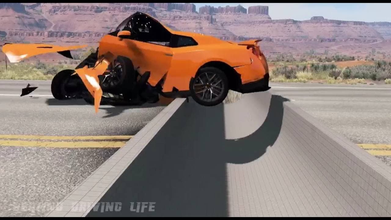 CARS VS REVERSE SPEED BUMP // Beamng DRIVING LIFE - YouTube